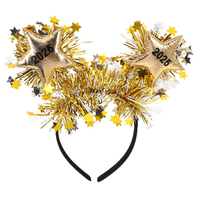 NEW YEAR HEADBANDS 2026: Sparkling Star Tinsel Design - 2026 Number ...