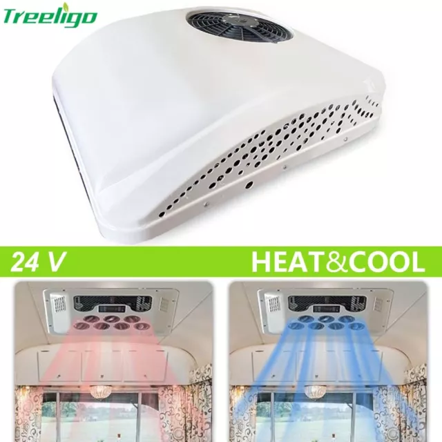 24V DC ROOFTOP Air Conditioner RV Truck A/C Unit Cool & Heat 2 in 1 ...