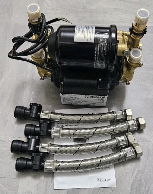 STUART TURNER MONSOON Universal Regenerative Twin Shower Pump 1.5 Bar ...