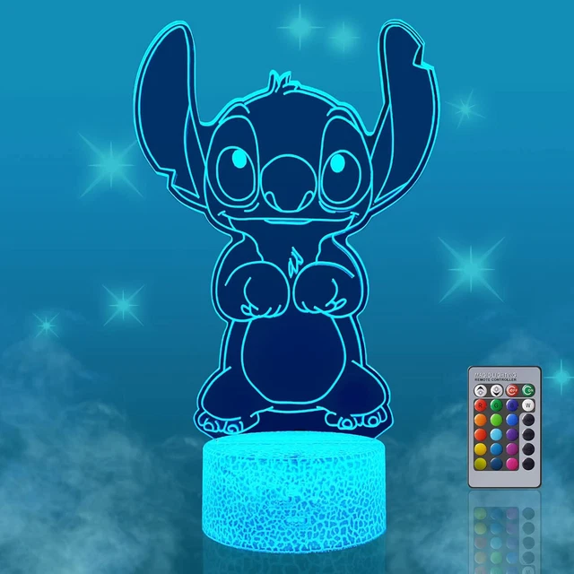 PERSONALISED 3D LED Stitch Night Light Illusion Lamp Lilo & Stitch 16 ...