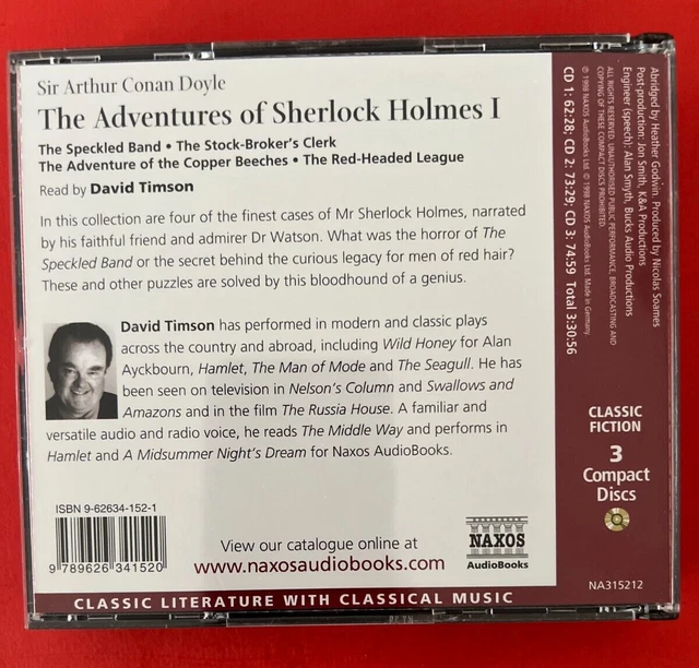 LE AVVENTURE DI Sherlock Holmes, vol. 1 (Audiolibro Eccellente Set 3 CD ...