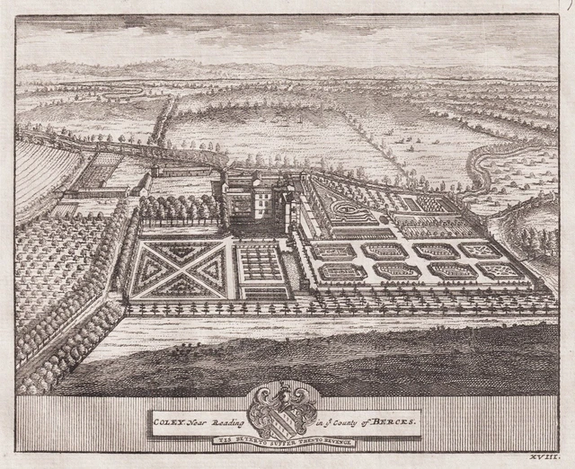 COLEY READING BERKSHIRE View England Van Der Aa Engraving 1707 £22.30 ...
