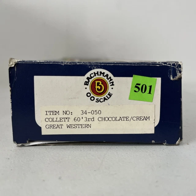 BACHMANN 34-050 OO Gauge Collett 60' 3rd Choc Cream Great Western 1107 ...