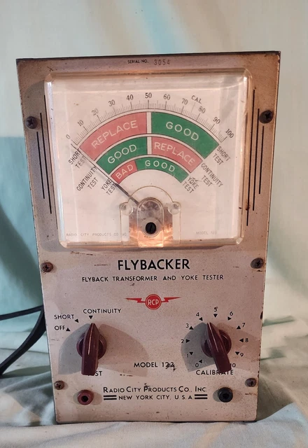 FLYBACKER FLYBACK TRANSFORMER & Yoke Tester Model 122 LIGHTS UP $25.00 ...