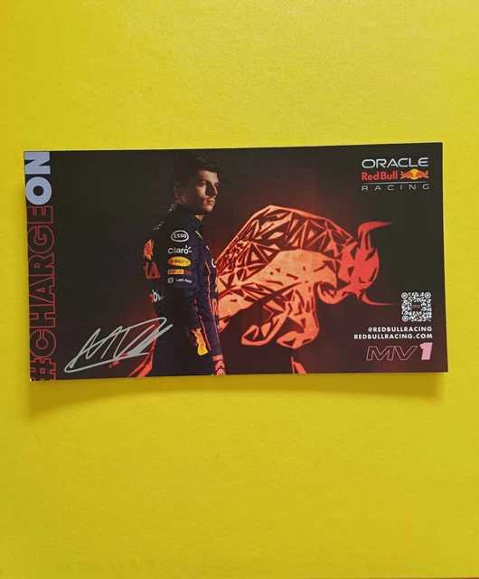 MAX VERSTAPPEN OFFICIAL Driver Card Red Bull Racing Formula 1 Autograph ...