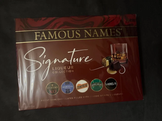 NEW FAMOUS NAMES Signature Liqueur Chocolate Collection Box Gift - 185 ...