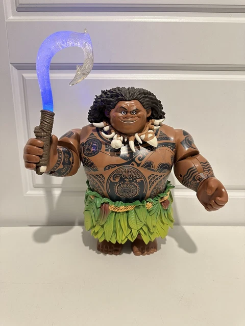 DISNEY STORE MOANA Maui Figure Lights And Sounds Singing Large Toy Hook ...