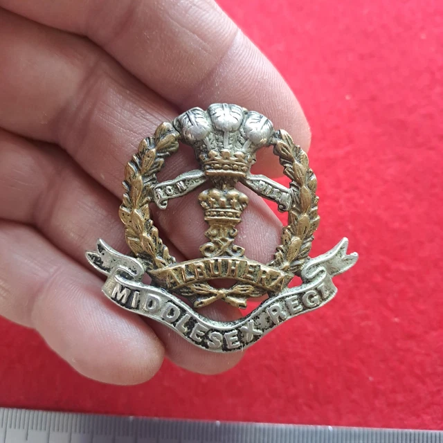 VICTORIAN WW1 MIDDLESEX Regiment Cap Badge Lugs - British Army ...