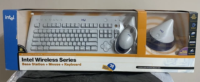 VINTAGE NIB INTEL Wireless Series Kit Keyboard Mouse Base Station RARE ...