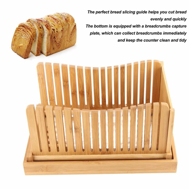 BAMBOO FOLDABLE BREAD Slicing Guide Loaf Cutting Guide Slicing Maker UK ...