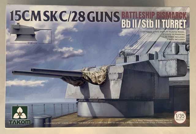1:35 TAKOM BATTLESHIP Bismarck-class Gun Turret Model Kit $60.00 ...