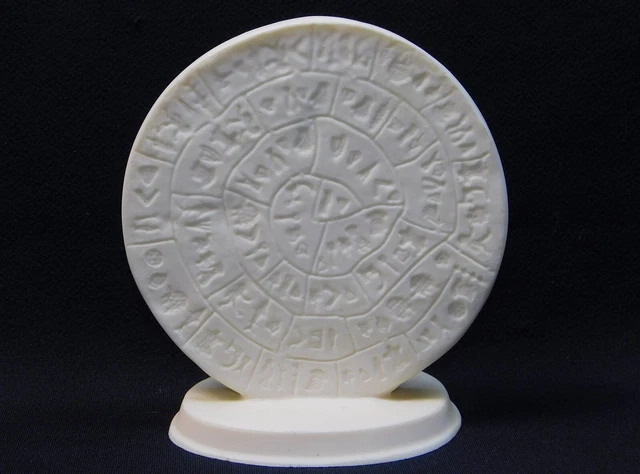 DISC OF PHAISTOS Statue Ancient Greek Alabaster Cast Museum Copy ...