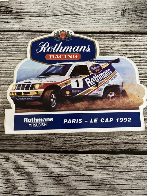 ANCIEN AUTOCOLLANT STICKER Rothmans Racing Mitsubishi Paris Le cap 1992 ...