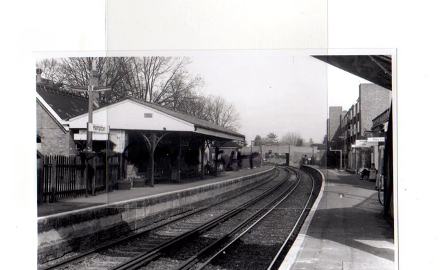 RAIL PHOTO SR LSWR Hampton station London Fulwell Kempton shepperton £2 ...