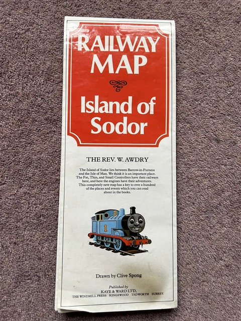 THOMAS THE TANK ENGINE RAILWAY MAP The Island of Sodor, Rev W. Awdry ...