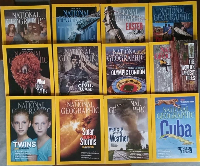NATIONAL GEOGRAPHIC 12 Magazines Complete Year Collection January ...