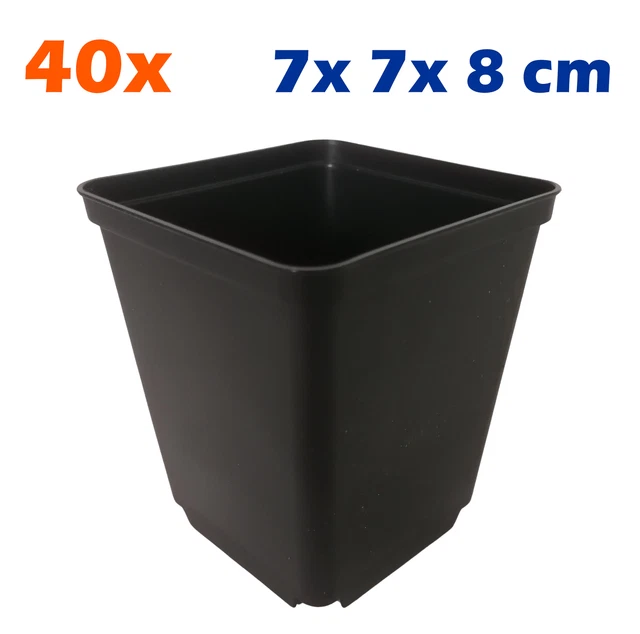 40X VIERKANTTOPF 7X7X8CM eckiger Pflanz-Container von Göttinger Topf ...