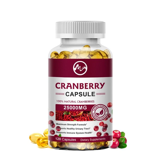 ORGANIC CRANBERRY EXTRACT Capsules 25000mg Urinary Tract UTI Bladder ...