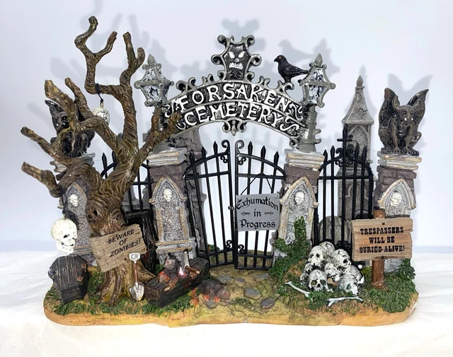 LEMAX SPOOKY TOWN Halloween Collection Forsaken Cemetary Gate ~ Vintage ...