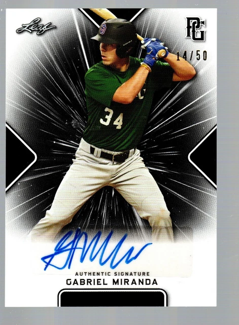 2021 LEAF PERFECT Game Showcase Autographs Black #BAGM1 Gabriel Miranda ...