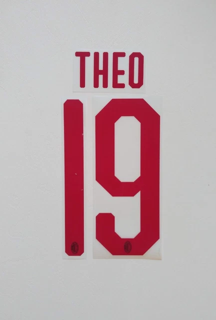 /NOME E NUMERO Milan Theo Hernandez kit name number ORIGINALE SET 19/20 ...