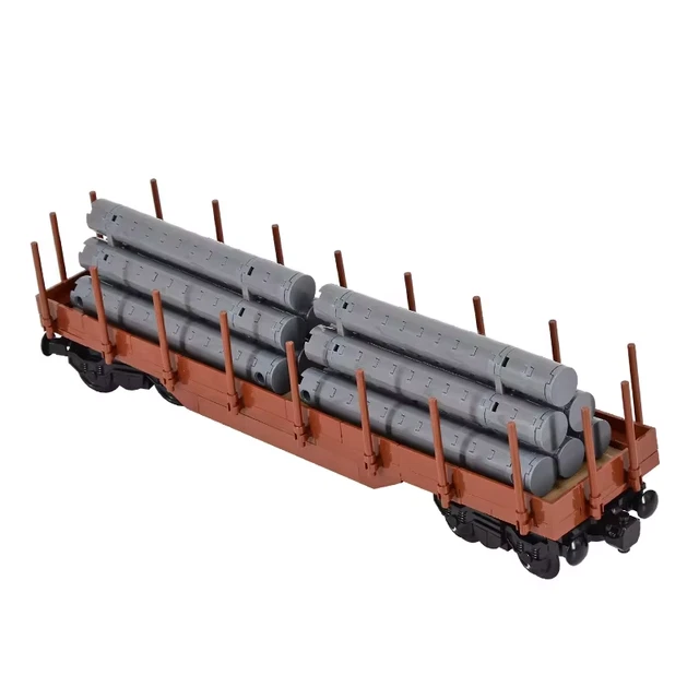 TRAIN CARGO 4-AXLE Carriage MOC City Large Tanker Rail Freight Building ...