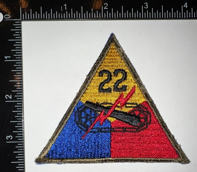 RARE WWII US Army 22nd Armored Armor Division char patch GEMSCO EUR 28 ...