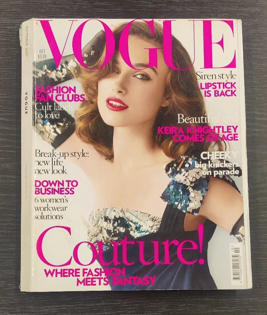VOGUE MAGAZINE: OCTOBER 2007 - Kiera Knightley £20.00 - PicClick UK