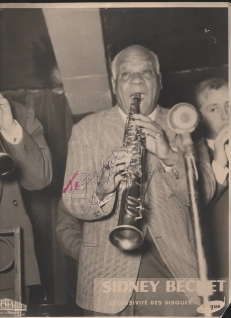 SIDNEY BECHET GRANDE PHOTOGRAPHIE ORIGINALE 30*24 avec AUTOGRAPHE EUR ...