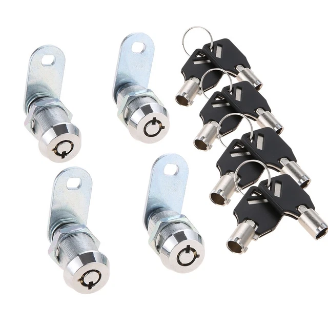 4X KEYED ALIKE Cylinder Cam Lock for Set Desks File Drawer Tool Box ...