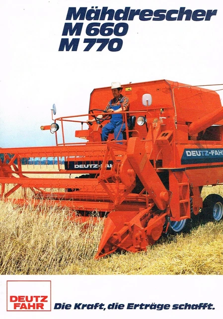 DEUTZ FAHR MÄHDRESCHER M 660 M 770, orig. Prospekt 80er Jahre EUR 16,95 ...