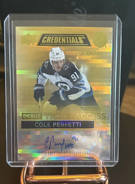 COLE PERFETTI DEBUT Ticket Access Auto 2021-22 Upper Deck Credentials ...