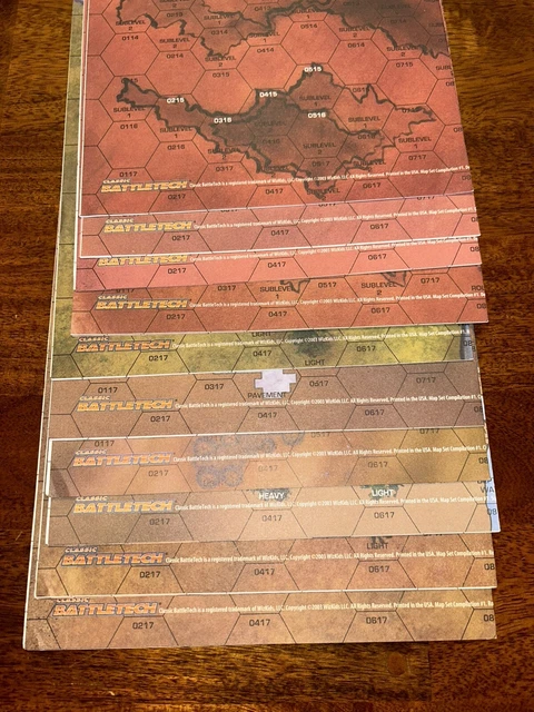 10 CLASSIC BATTLETECH Maps - Wizkids 2003 Paper Game Map Sets ...