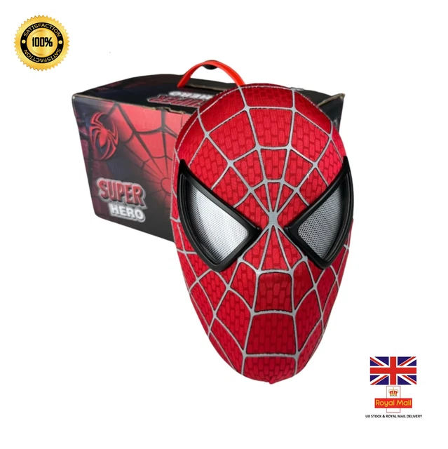 TOBEY MAGUIRE MASK Spider-Man with Moving Eyes, LED Lights & Ring ...
