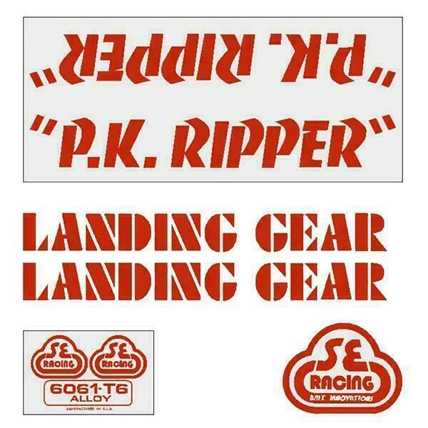 SE RACING - 80'S PK Ripper decal set in RED - Old school bmx $60.50 ...