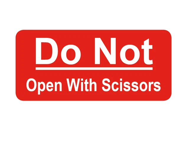 DO NOT OPEN With Scissors - Small Red Packing - Sticky Labels ...