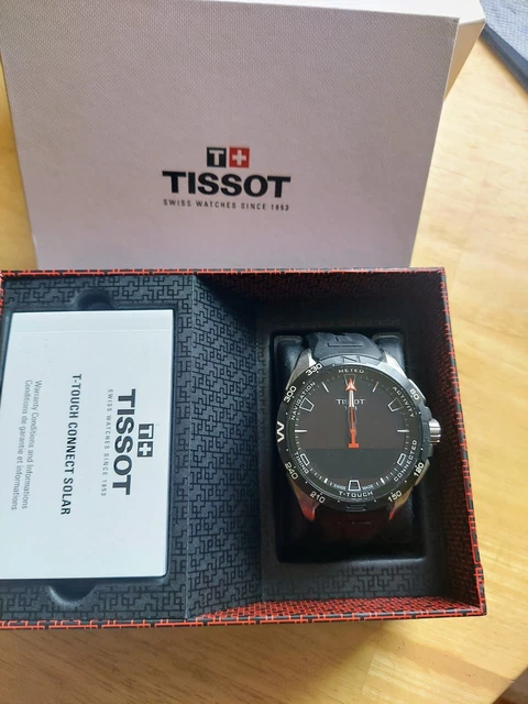 TISSOT T-TOUCH CONNECT Solar Titanium Smartwatch Compass Altimeter ...