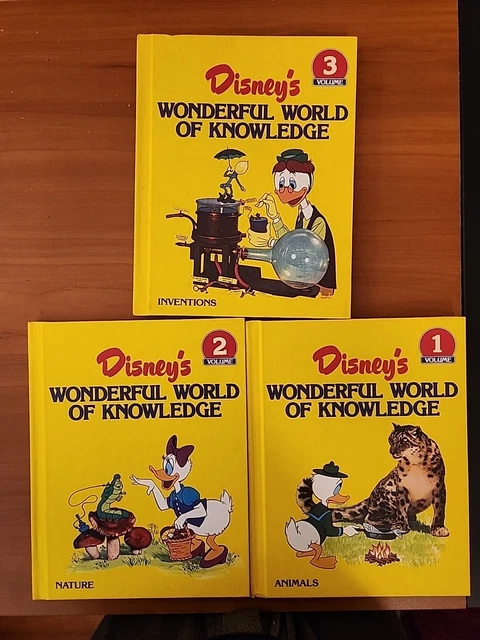 VINTAGE DISNEY WONDERFUL World of Knowledge 1982 Volume 1, 2, &, 3 ...