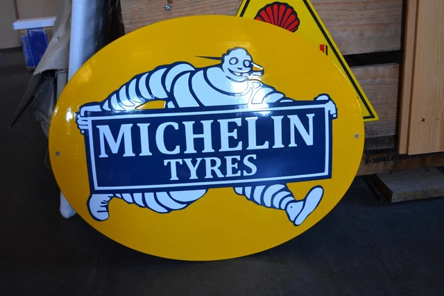 MICHELIN BIBENDUM ANTIQUE Logo Enamel Plate Enamel Sign £145.44 ...