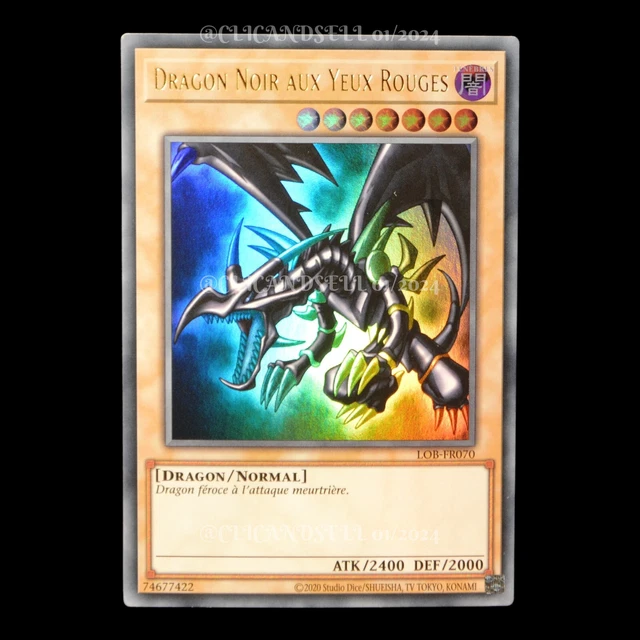 CARTE YU-GI-OH LOB-FR070 Dragon Noir aux Yeux Rouges EUR 221,30 ...