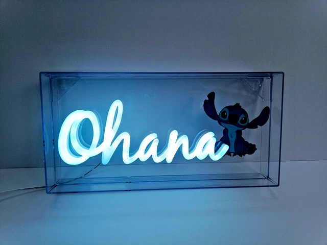 DISNEY STITCH OHANA LED Neon Light for Kids Perfect Christmas Birthday ...