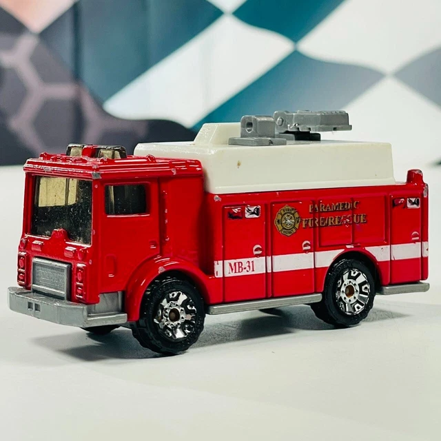 MATCHBOX 1991 MACK Auxiliary Power Truck Fire Truck Orange Die Cast 1: ...