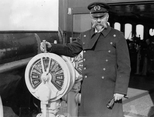 CAPTAIN JOHNSON ON ship EUROPA at departure from Southampton March- Old ...