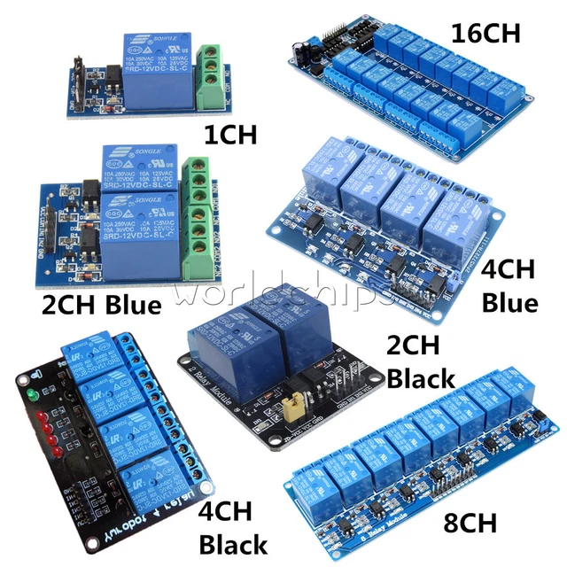 12V 1/2/4/8/16 CHANNEL Relay Module With optocoupler For PIC AVR ARM ...