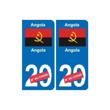 ANGOLA ANGOLA STICKER autocollant plaque immatriculation - Angles ...