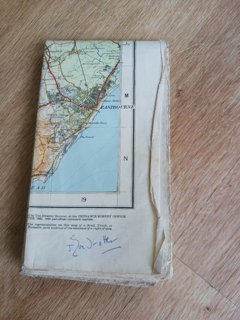 ANTIQUE CLOTH MAP Ordnance Survey Brighton And District 1920s £4.99 ...