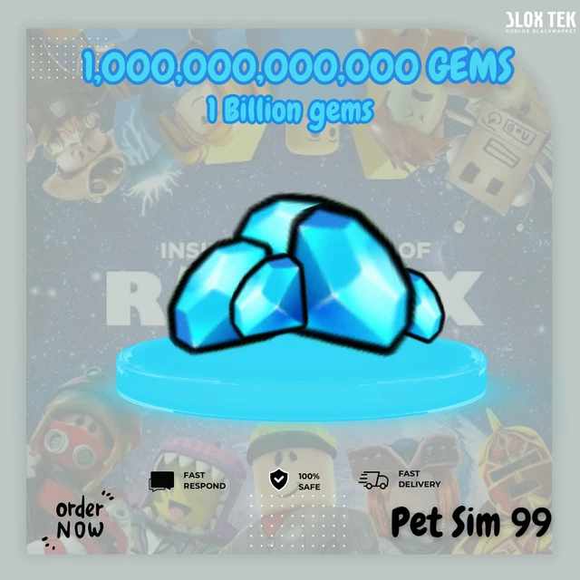 💎1,000,000,000, GEMS💎1 BILLION Gems - Pet Sim 99- PS99 - Pet Simulator ...