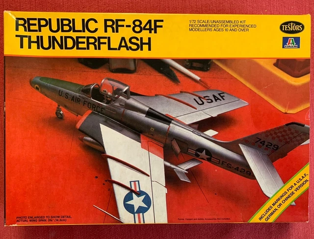 1:72 SCALE REPUBLIC RF-84F Thunderflash Testors 876 $22.00 - PicClick