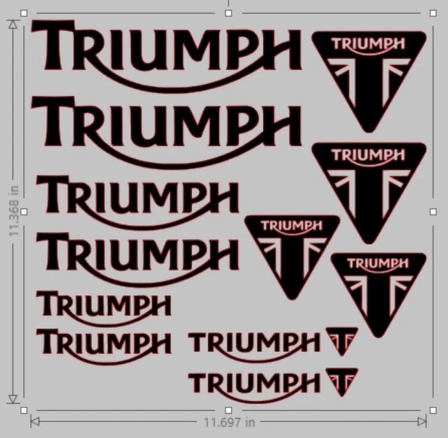 12X TRIUMPH DECALS Stickers. Motorcycle Tank Helmet Vinyl logo £7.00 ...