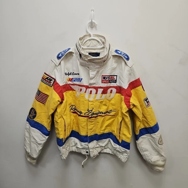 RALPH LAUREN POLO P Wing Racing Motorcycle Car Bomber Rare Jacket Size ...